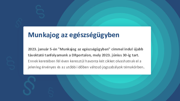 Munkajog az egészségügyben